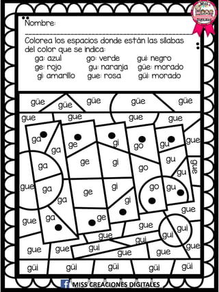 Aprendo silabas coloreando pdf | PDF