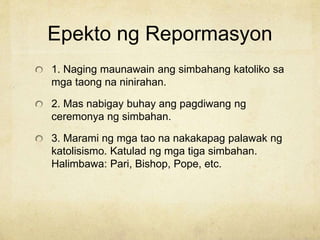 EPEKTO NG REPORMASYON | PPTX
