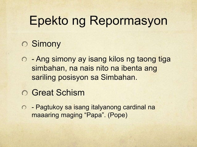 EPEKTO NG REPORMASYON | PPTX