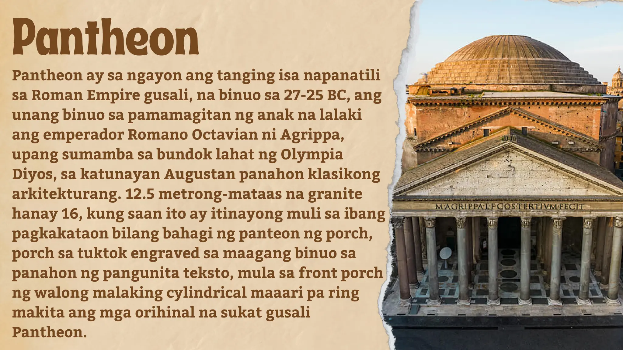 Araling Panlipunan: Mga Pamana ng Roma sa Kabihasnan | PDF