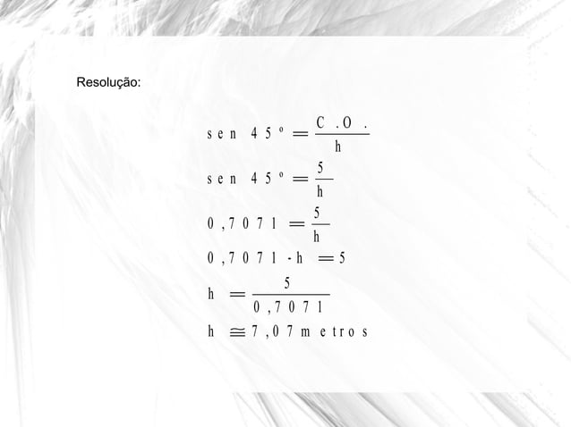 Matemática - Função Trigonometria - Seno de 45 grau | PPT