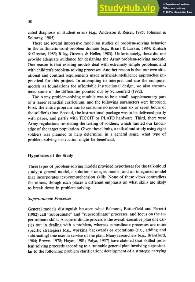 A Prescriptive Analysis Of Low-Ability Problem-Solving Behavior | PDF