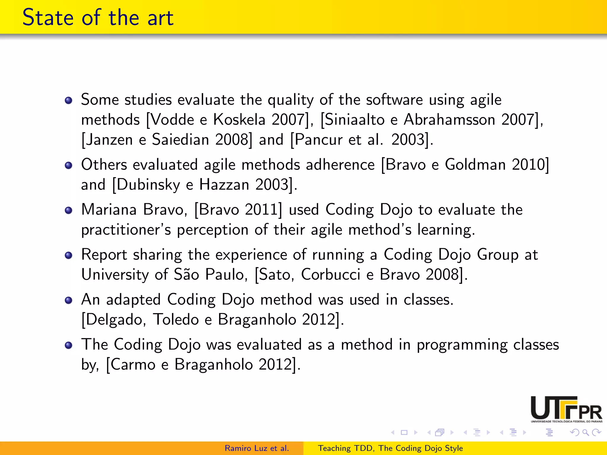 Teaching TDD, the Coding Dojo Style | PDF