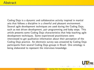 Teaching TDD, the Coding Dojo Style | PDF