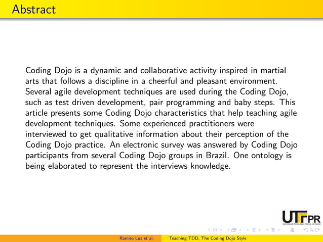 Teaching TDD, the Coding Dojo Style | PPT