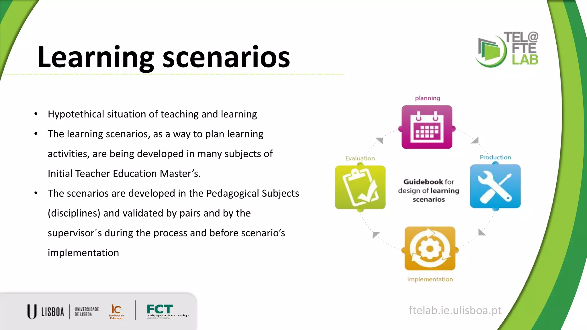 Learning Scenarios in Initial Teacher Education at FTELab | PPT