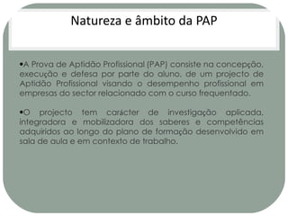 Apresentação PAPs Electrónica, Automação e Computadores | PPT