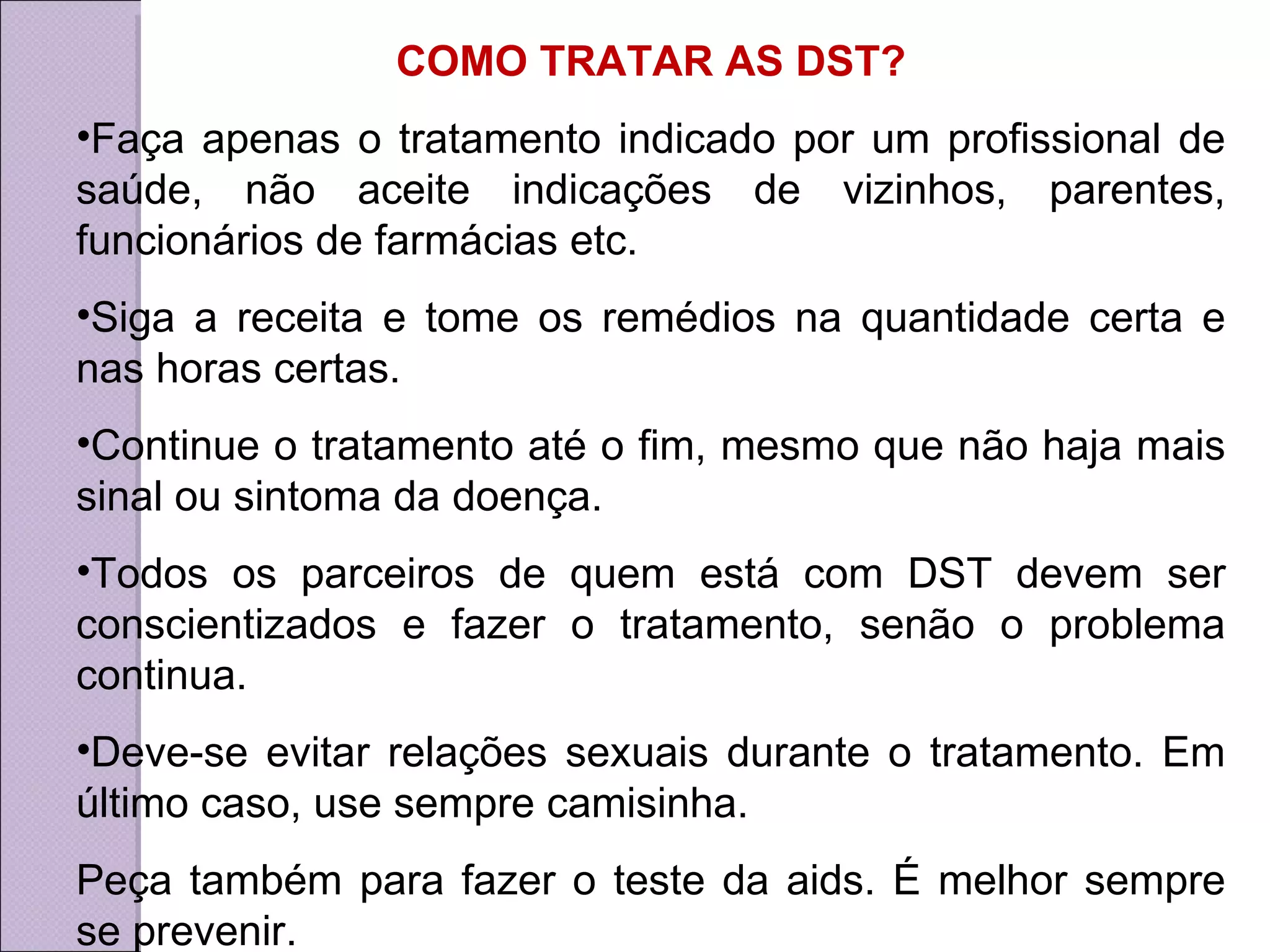DOENÇAS SEXUALMENTE TRANSMISSÍVEIS - DSTs | PPT
