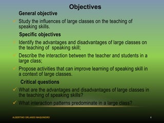 Teaching speaking skills in large classes context | PPTX