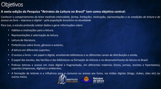 Apresentação Retratos de Leitura 2024 6ª pesquisa do Instituto Pro ...