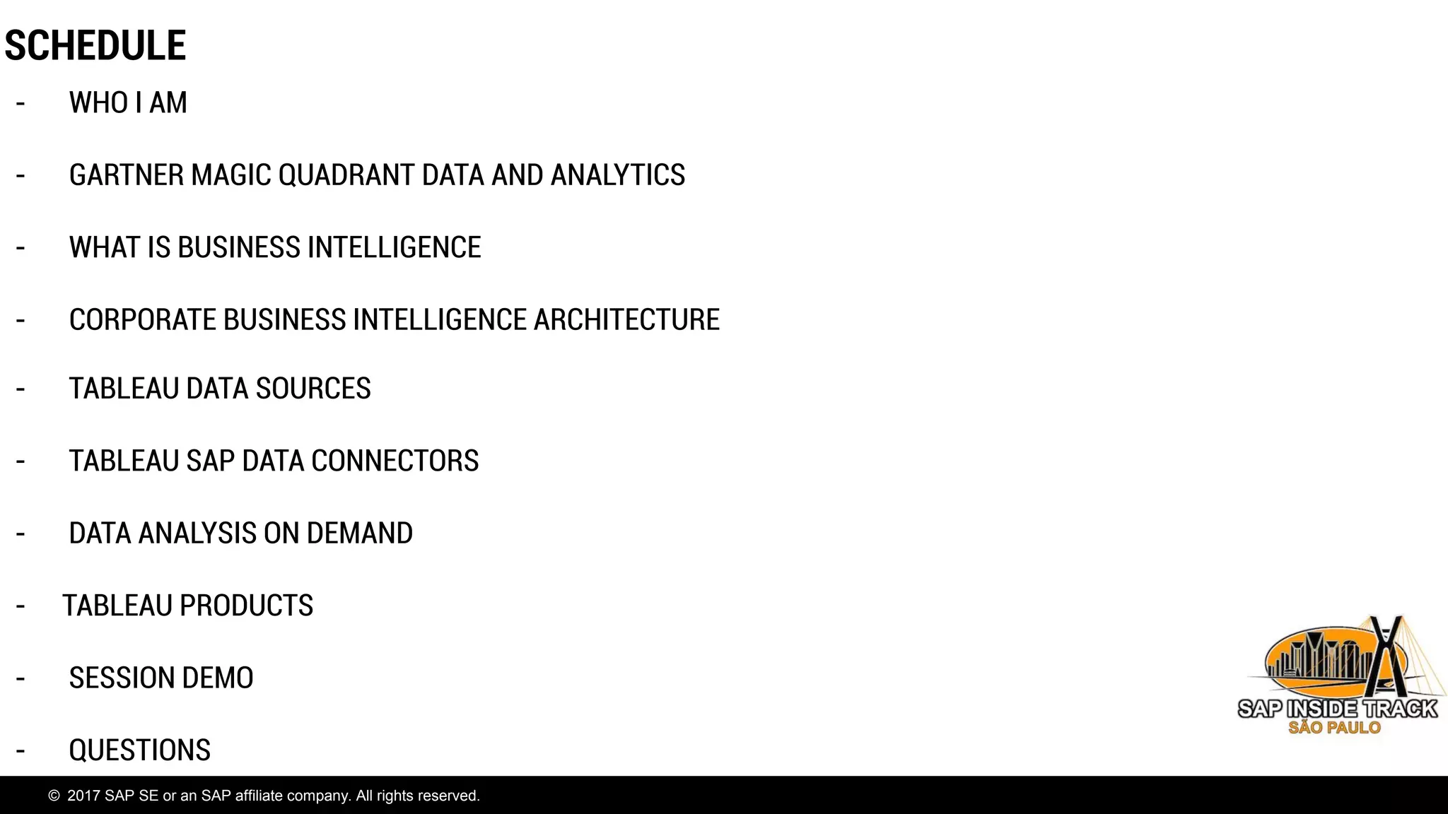 SAP Data Analysis + Tableau | PPT