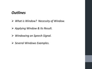A presentation on windowing | PPTX | Technology & Computing