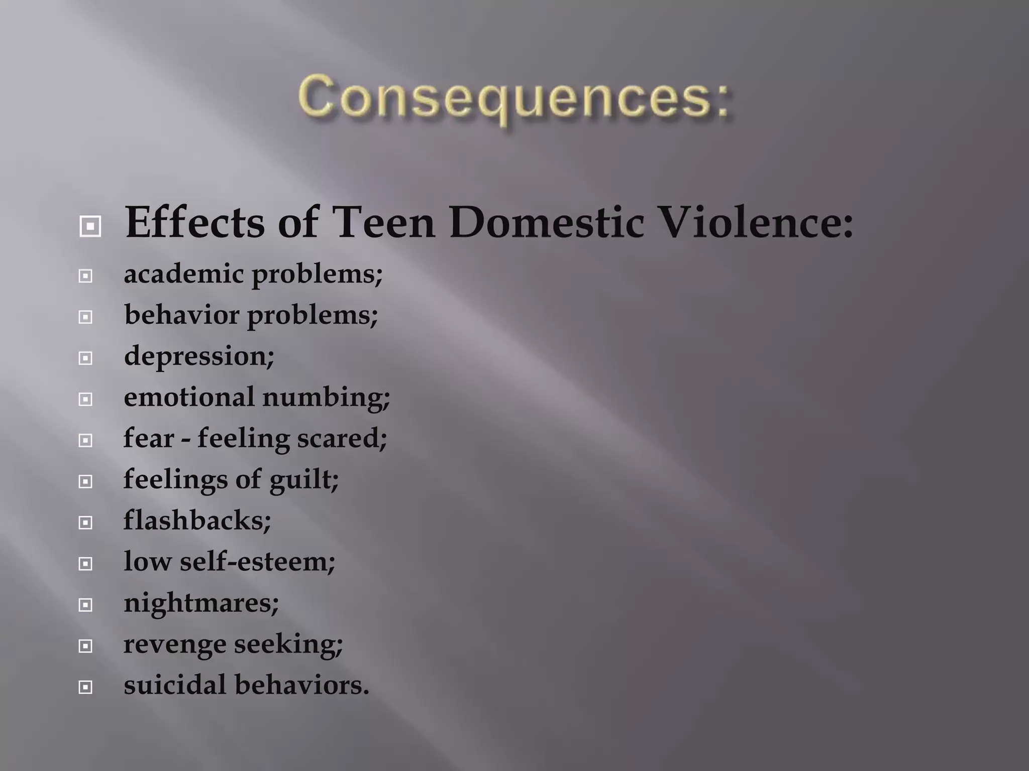 Teen and Domestic Violence | PPTX
