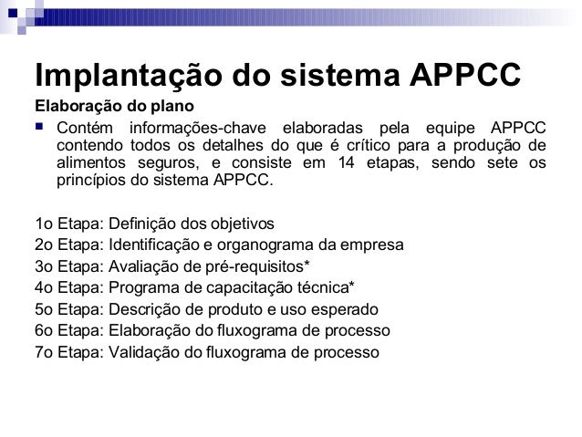 UTILIZAÇÃO DE APPCC NA INDÚSTRIA DE ALIMENTOS