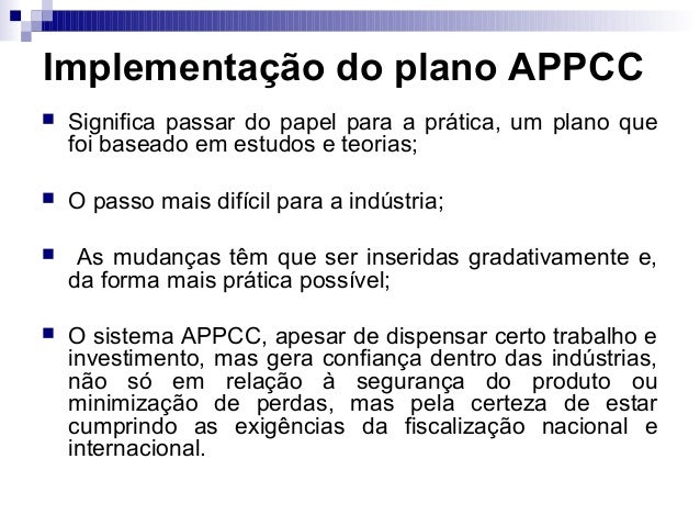 UTILIZAÇÃO DE APPCC NA INDÚSTRIA DE ALIMENTOS
