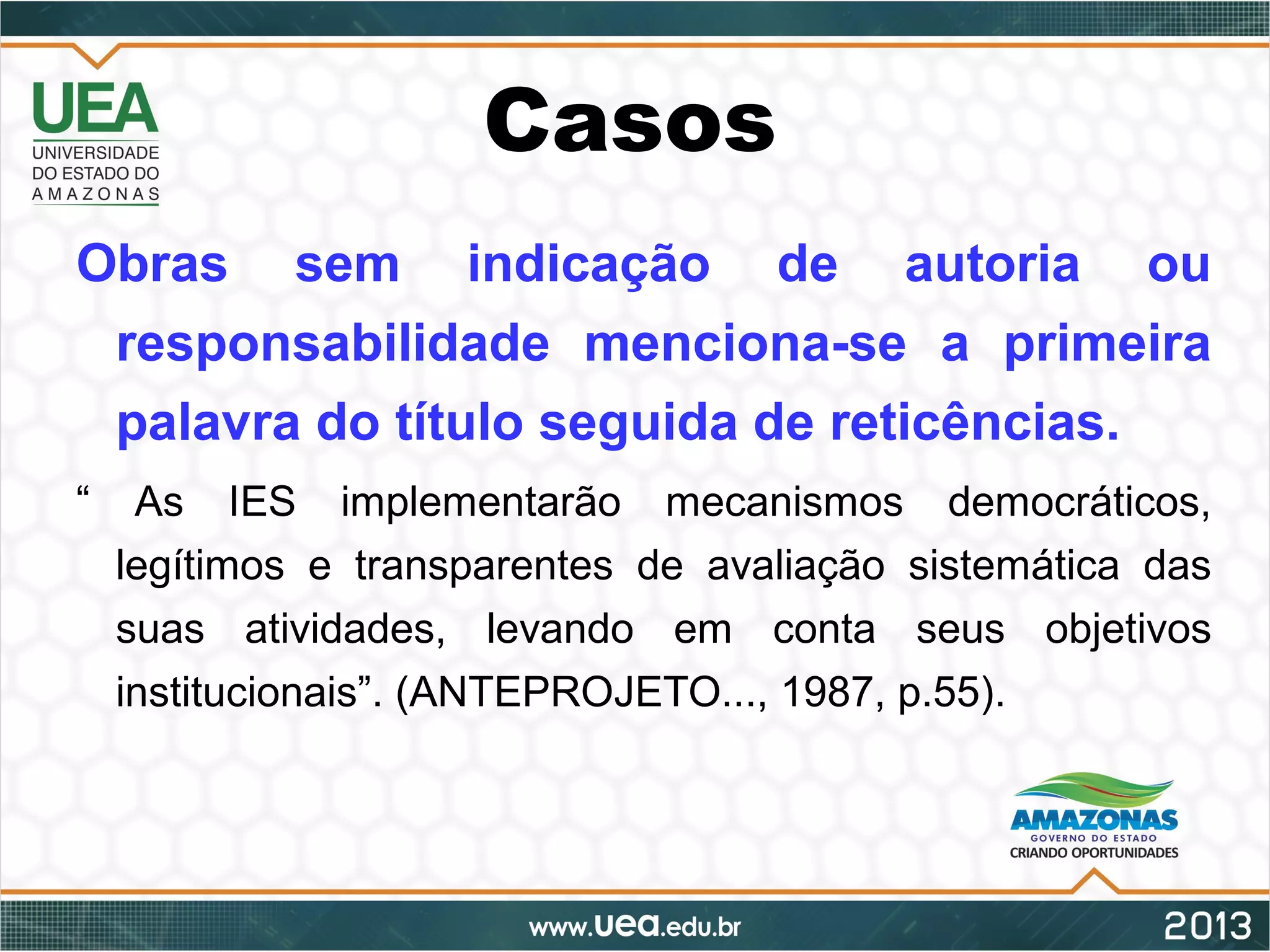 Apresentação abnt citações | PPT