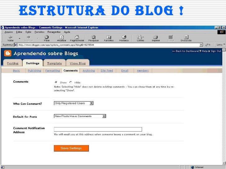 Apresentação blogs