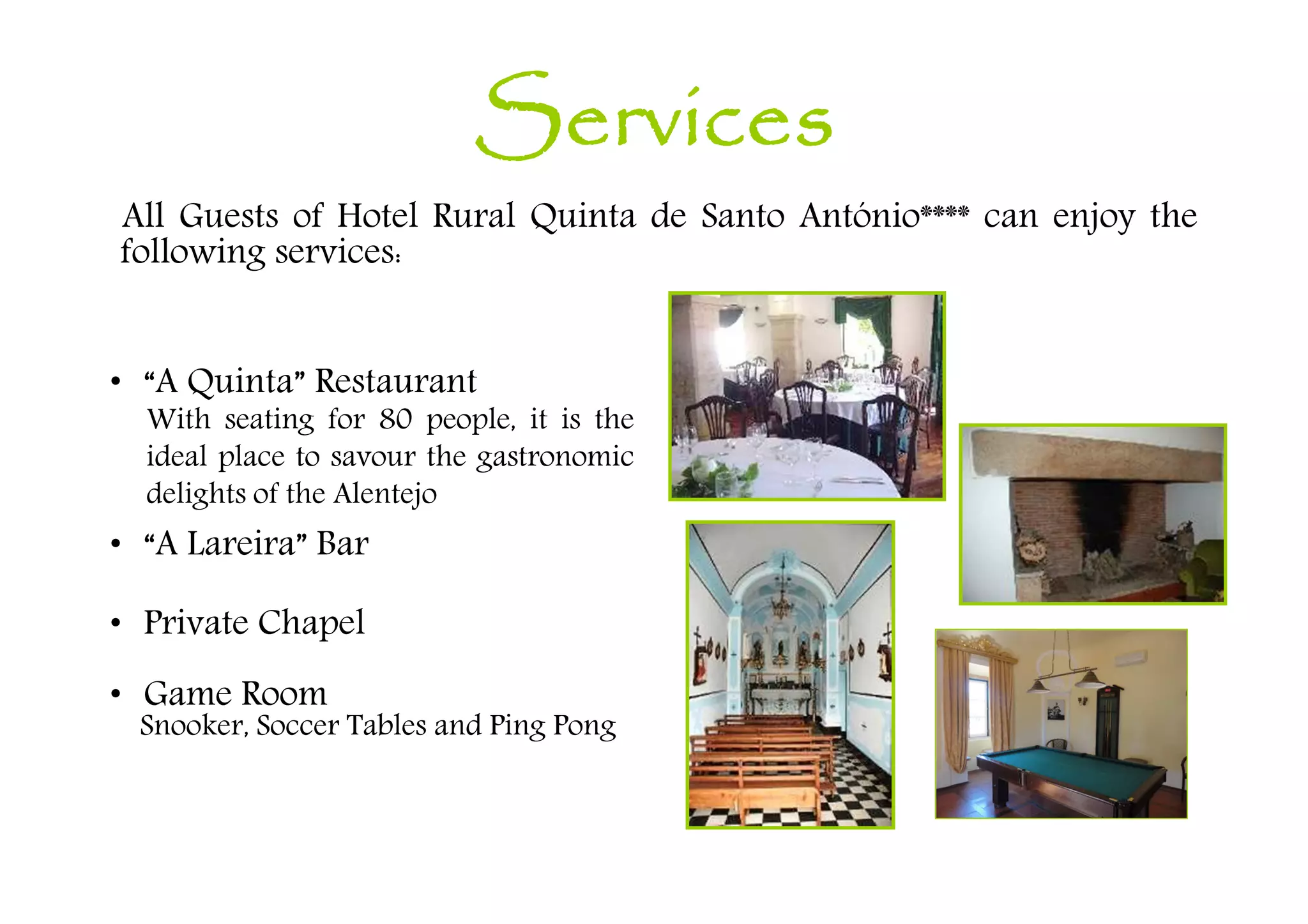 English - Hotel Rural Quinta de Santo António**** - Elvas, Portugal | PDF