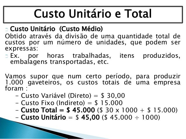 Apresentação custos