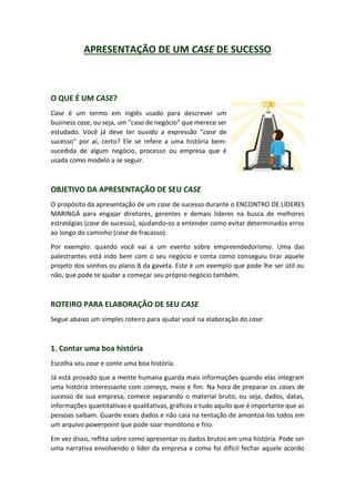 Apresentação de caso de sucesso para líderes | PDF