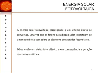 Apresentação energia fotovoltaica | PPTX