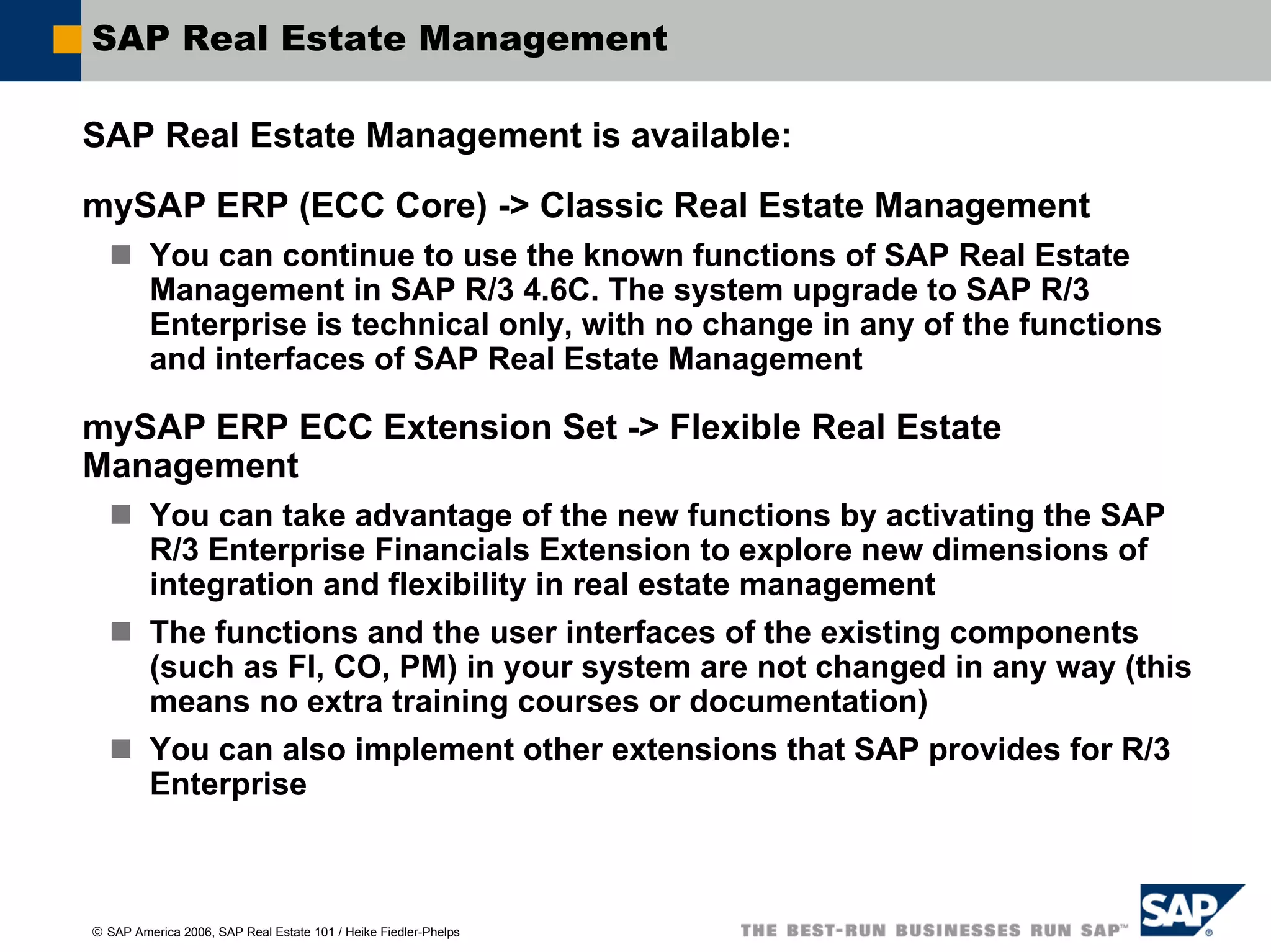 SAP Real Estate Beneficios | PDF
