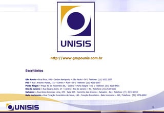 Apresentação Institucional Grupo Unis ( UNISIS Adm. Patrimonial ) | PPT