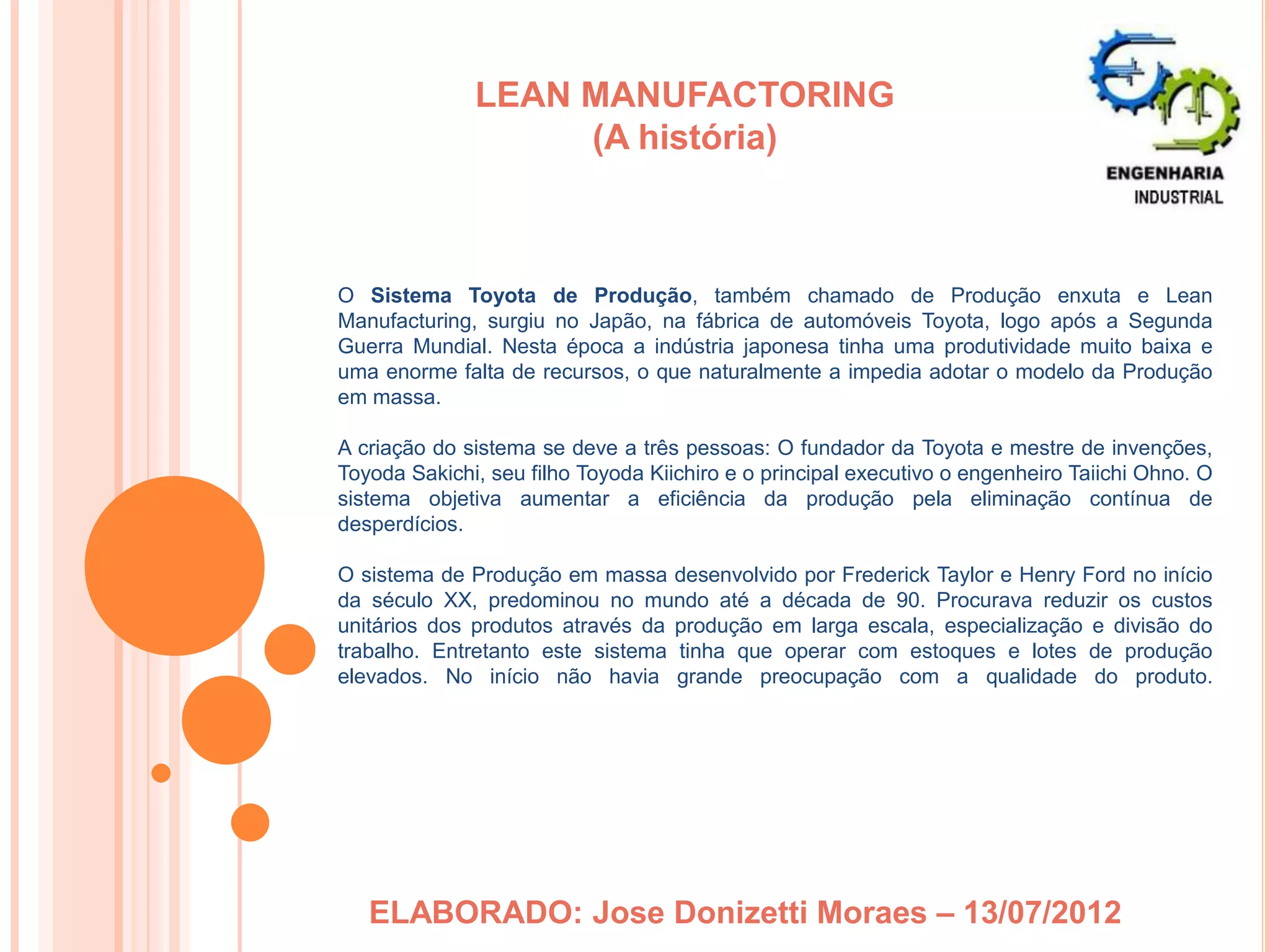 Apresentação Lean Manufacturing | PPTX