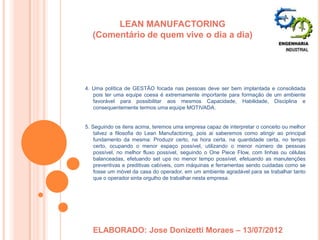 Apresentação Lean Manufacturing | PPTX