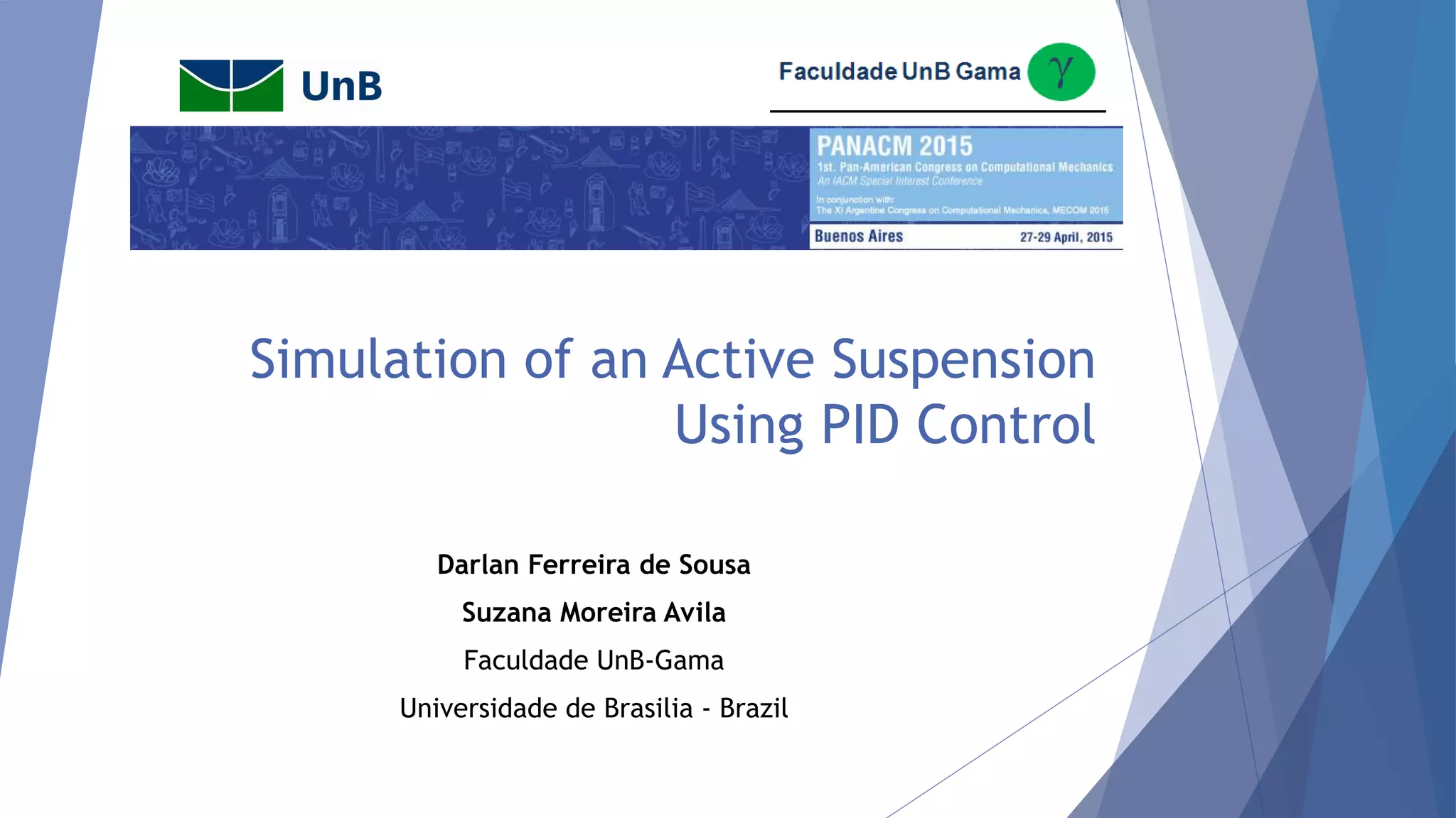 Simulation of an Active Suspension Using PID Control | PPT
