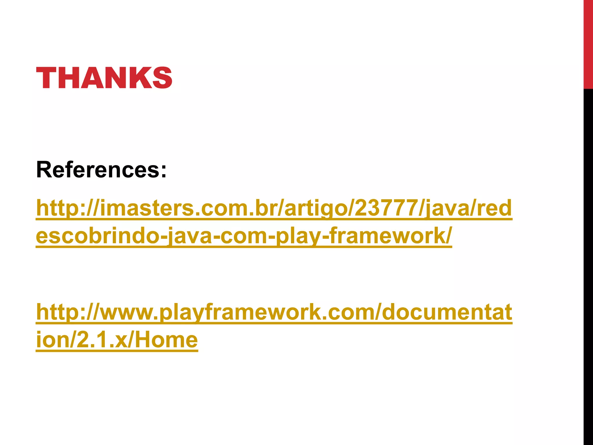 Apresentação play framework | PPTX