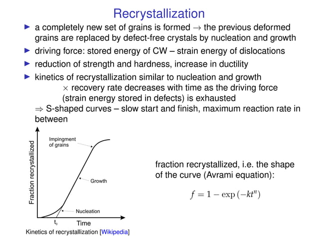 APRESENTAÇÃO_Recovery, recrystallization & grain growth.pdf | Physics ...