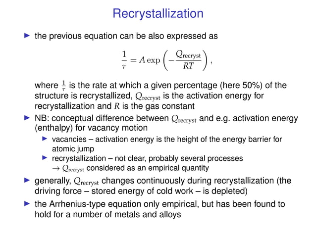 APRESENTAÇÃO_Recovery, recrystallization & grain growth.pdf | Physics ...