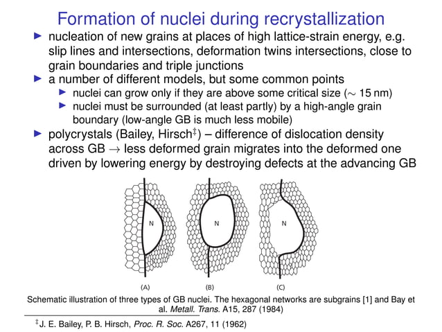 APRESENTAÇÃO_Recovery, recrystallization & grain growth.pdf | Physics ...