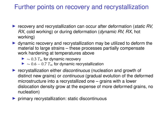 APRESENTAÇÃO_Recovery, recrystallization & grain growth.pdf | Physics ...