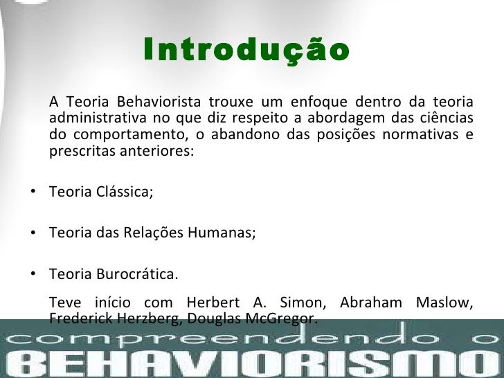 Teoria Behaviorismo