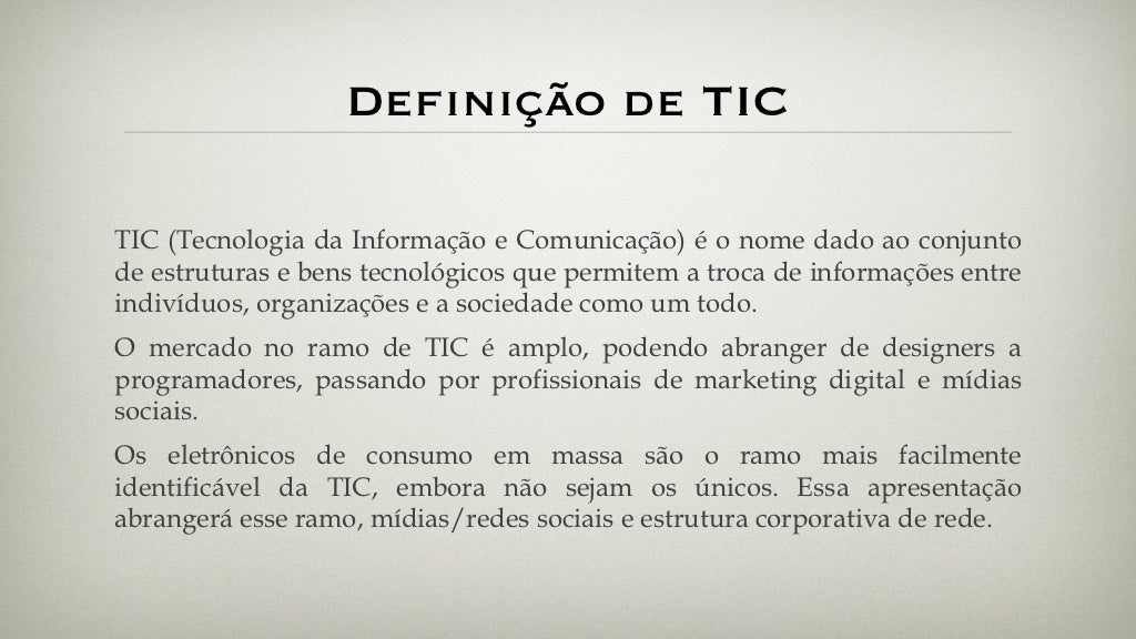 Evolução das TICs e o crescimento das mídias sociais