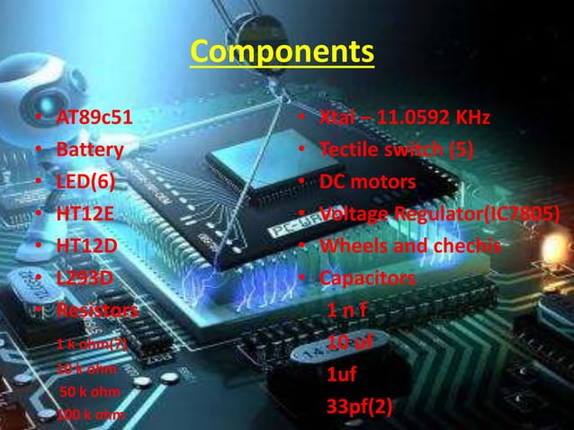 RF based Wireless Robot using 8051 Microcontroller | PPT