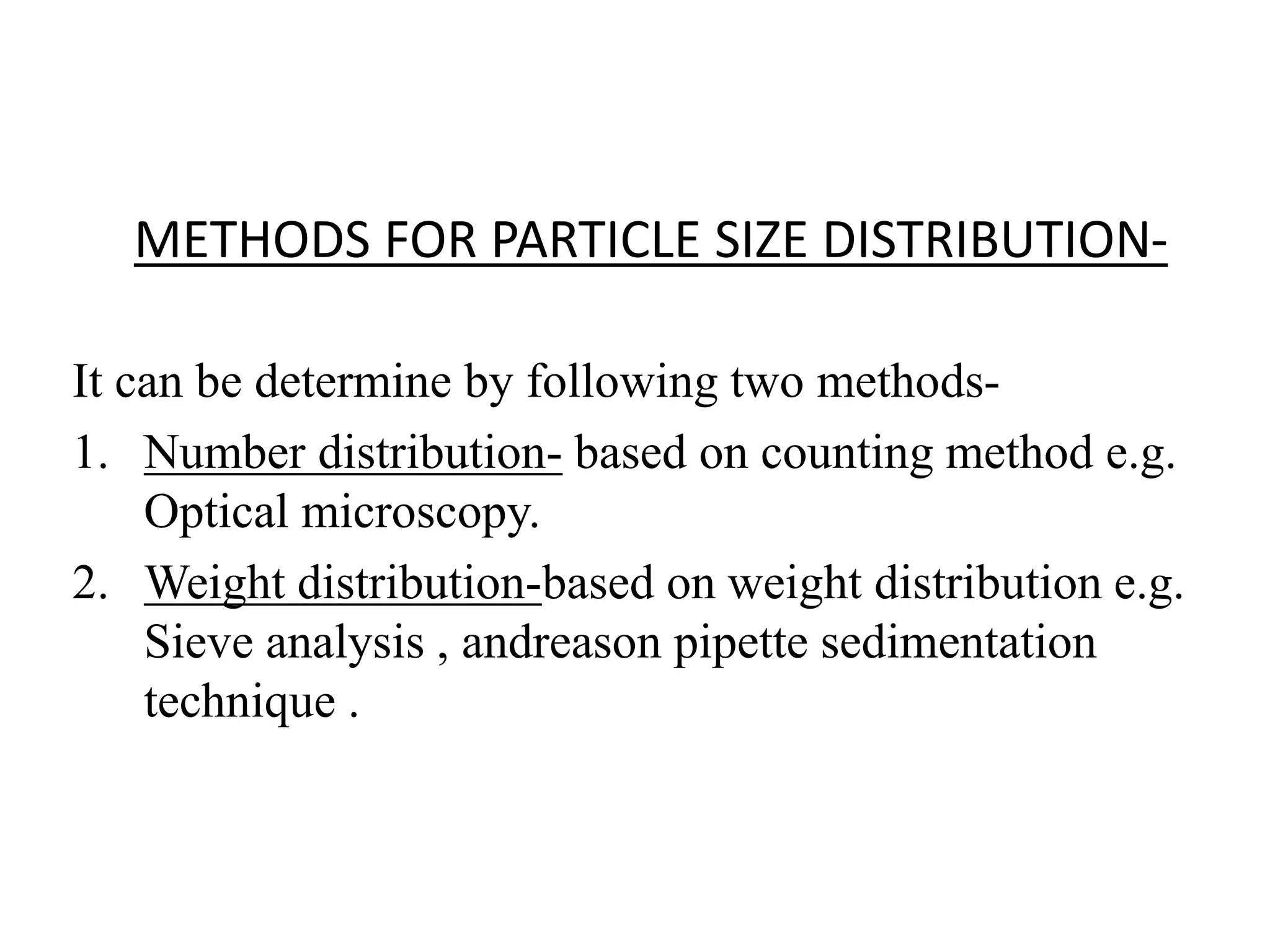particle size & distribution | PPTX