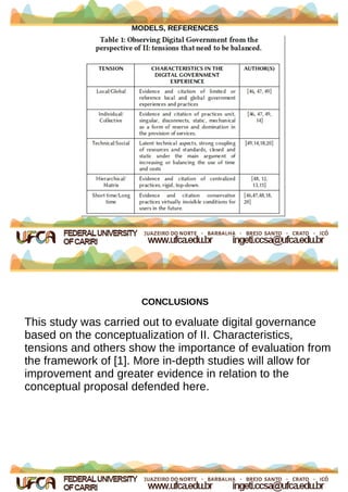 Digital governance assessment from the conceptualization of information ...