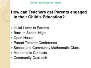 A presentation forming partnership with parents for slidecast | PPT