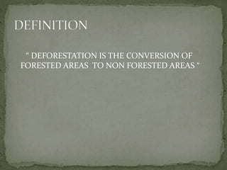 A presentation about deforestation | PPTX