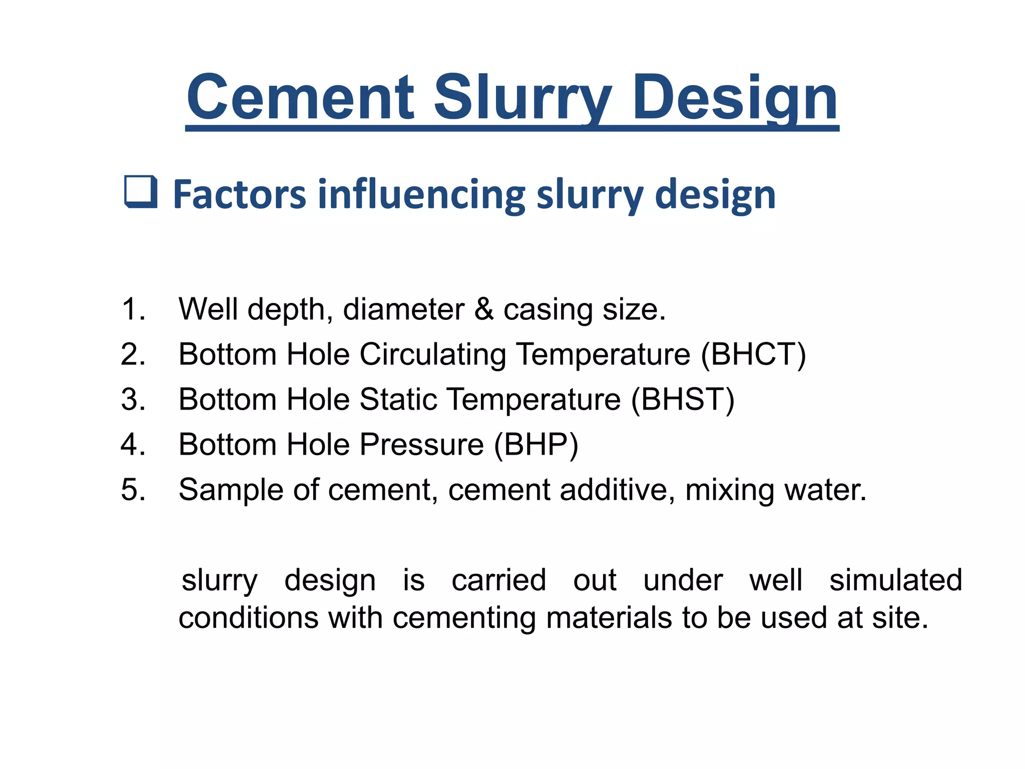 Cement Slurry Design for Oil and Gas Well Cementation | PPTX