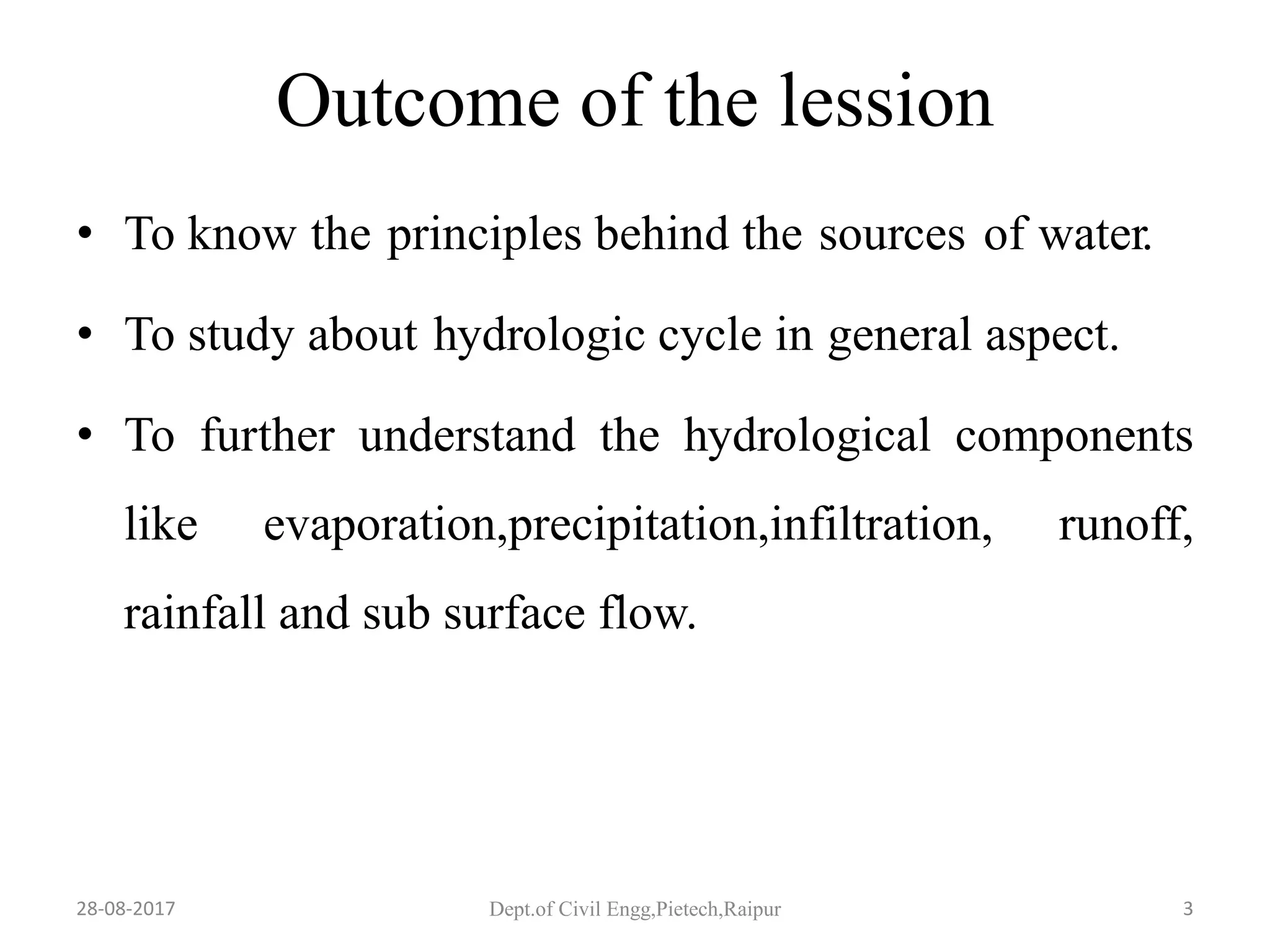 A presentation engineering hydrology | PPTX