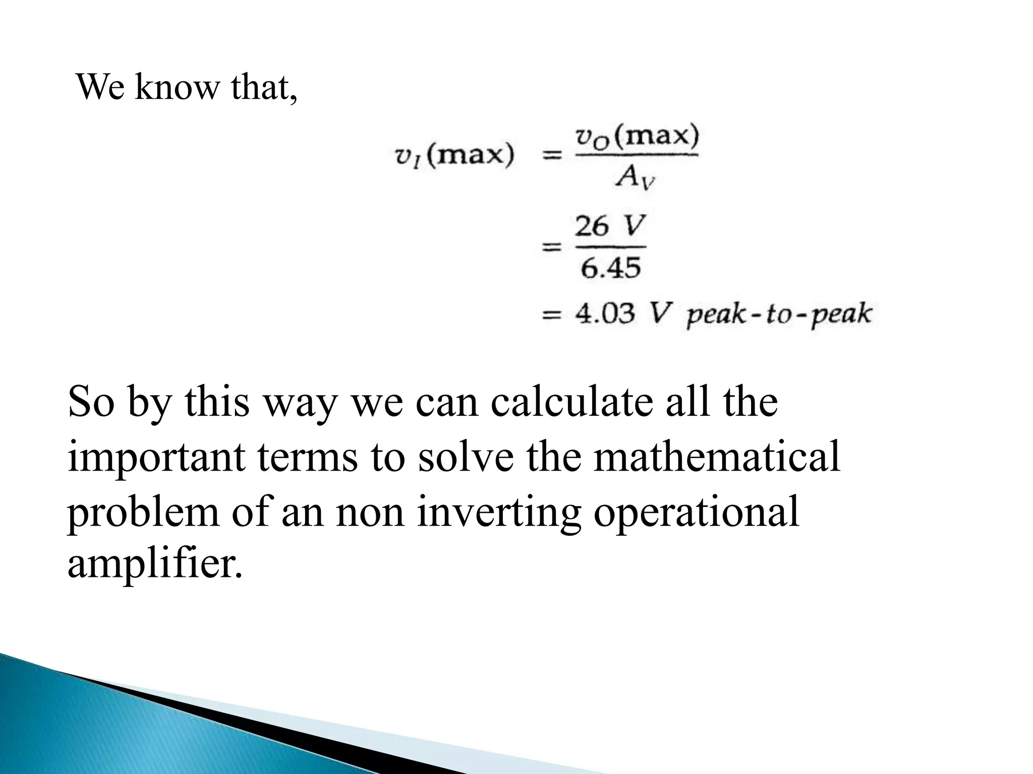 A presentation of design,math and explanation of non inverting | PPTX