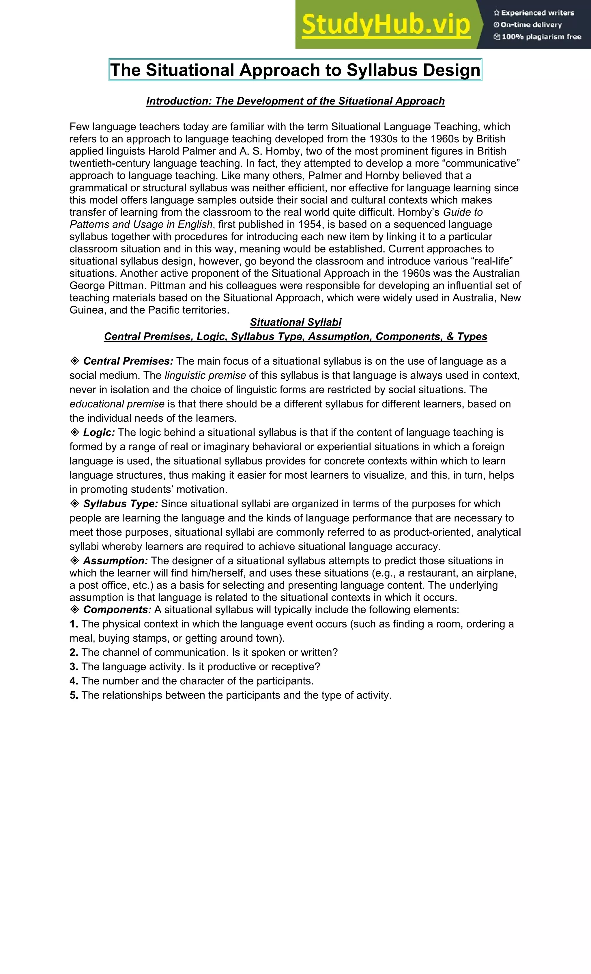 A Presentation Of The Situational Approach Amp The Functional ...