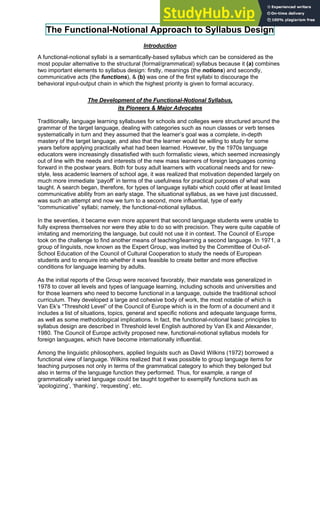 A Presentation Of The Situational Approach Amp The Functional ...