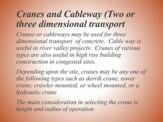 A presentation of transportation of concrete | PPTX