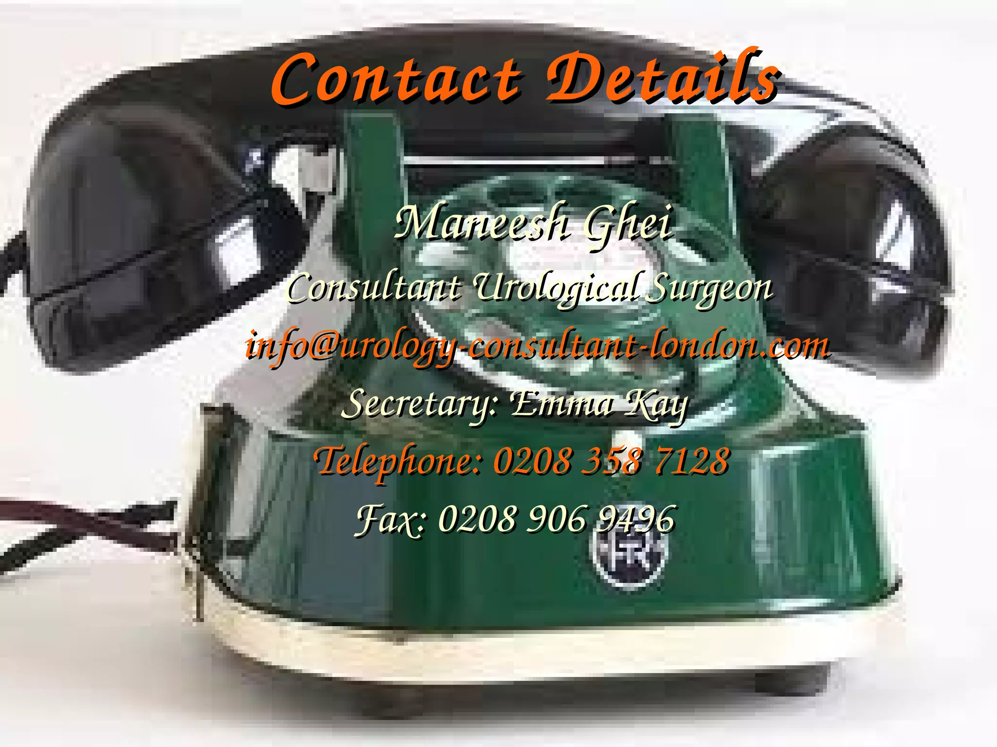 A presentation of urology clinic's location guide in uk | PPT