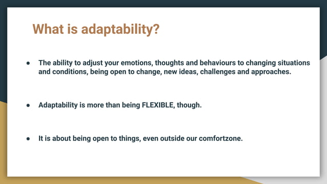 A presentation on adaptability | PDF | Career Advice | Careers